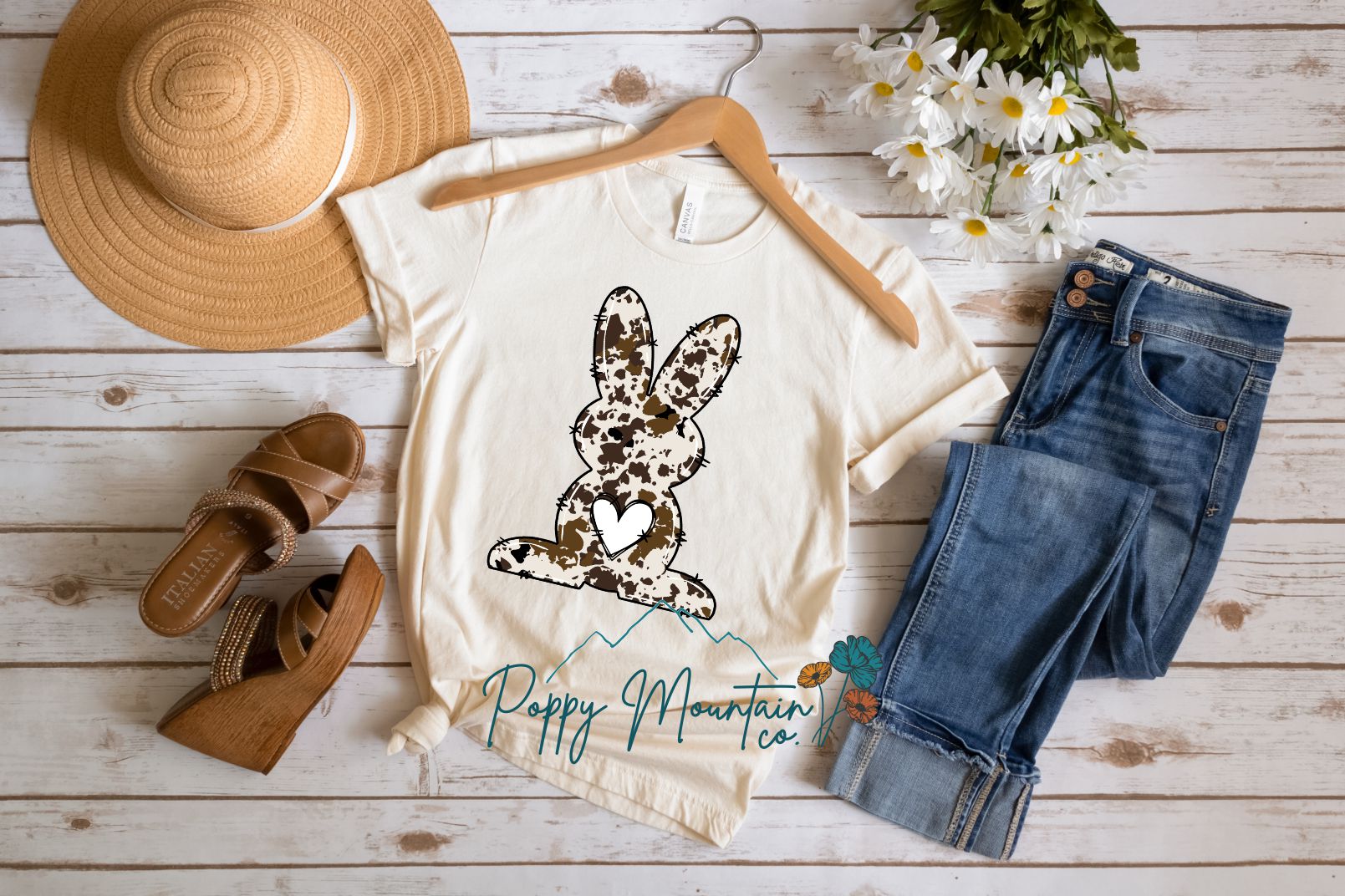 Cow Print Bunny Tee – Poppy Mountain